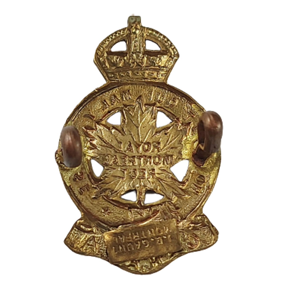 WW2 Canadian The Royal Montreal Regiment Collar Badge Gaunt Montreal ...