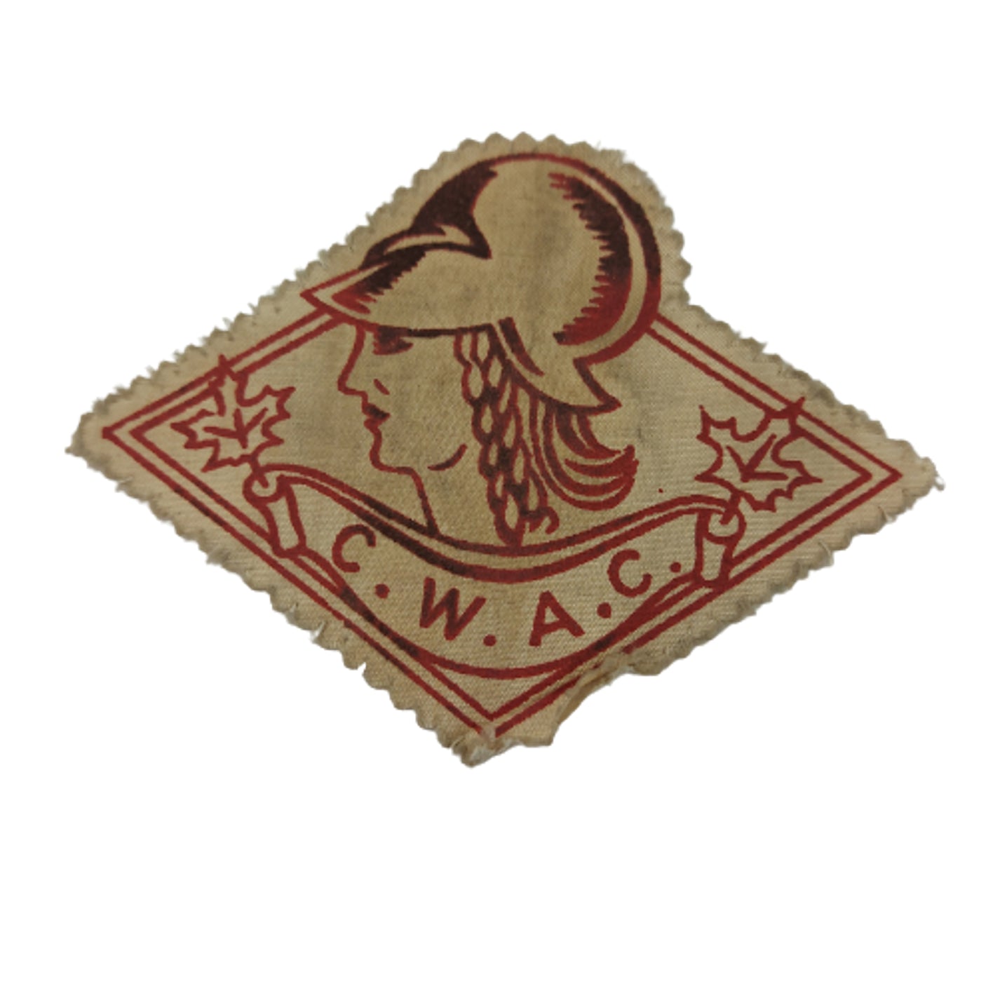 WW2 CWAC Canadian Women's Army Corps Printed Canvas Jacket Crest ...