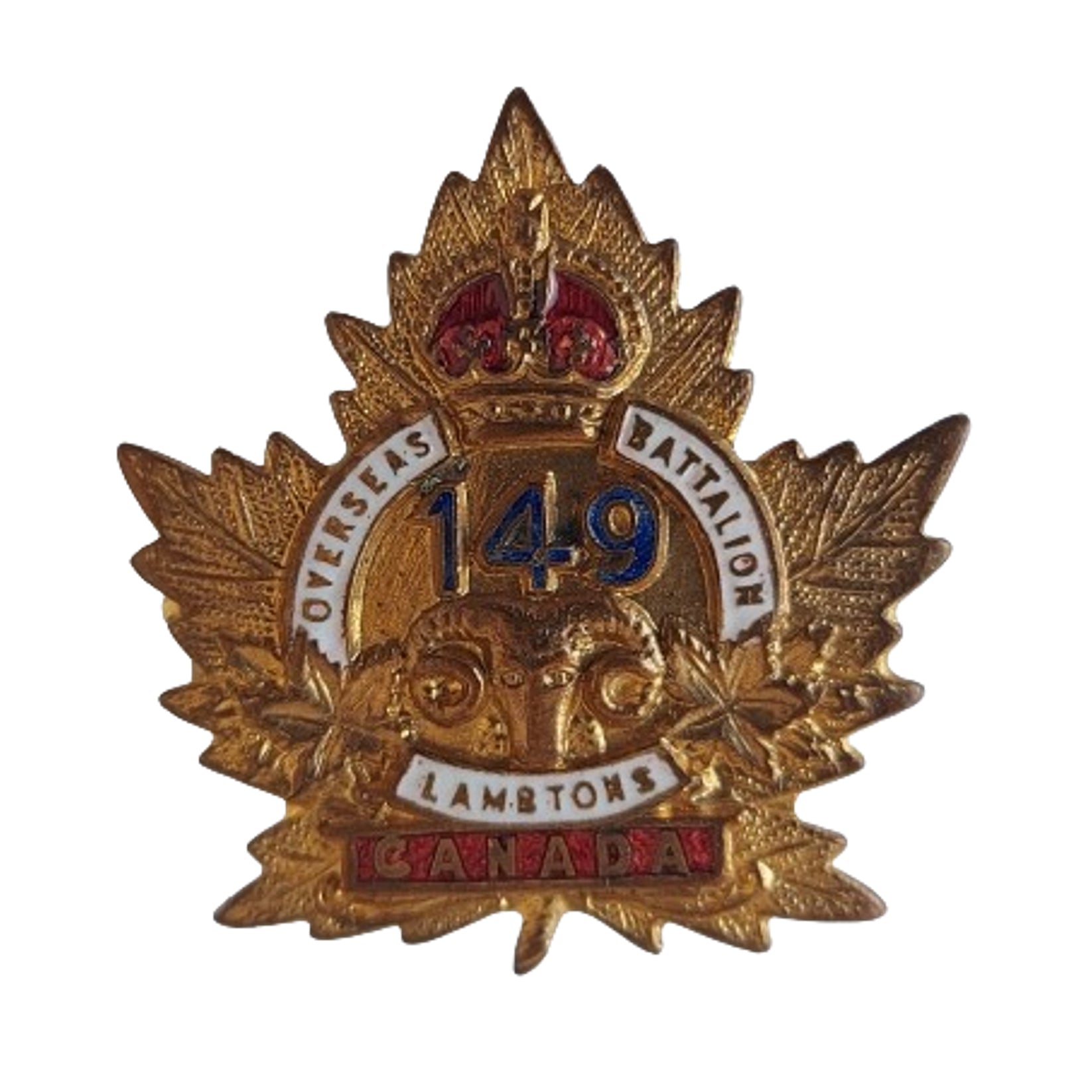 WW1 Canadian 149th Battalion Sweetheart Badge -Lambton Ontario ...
