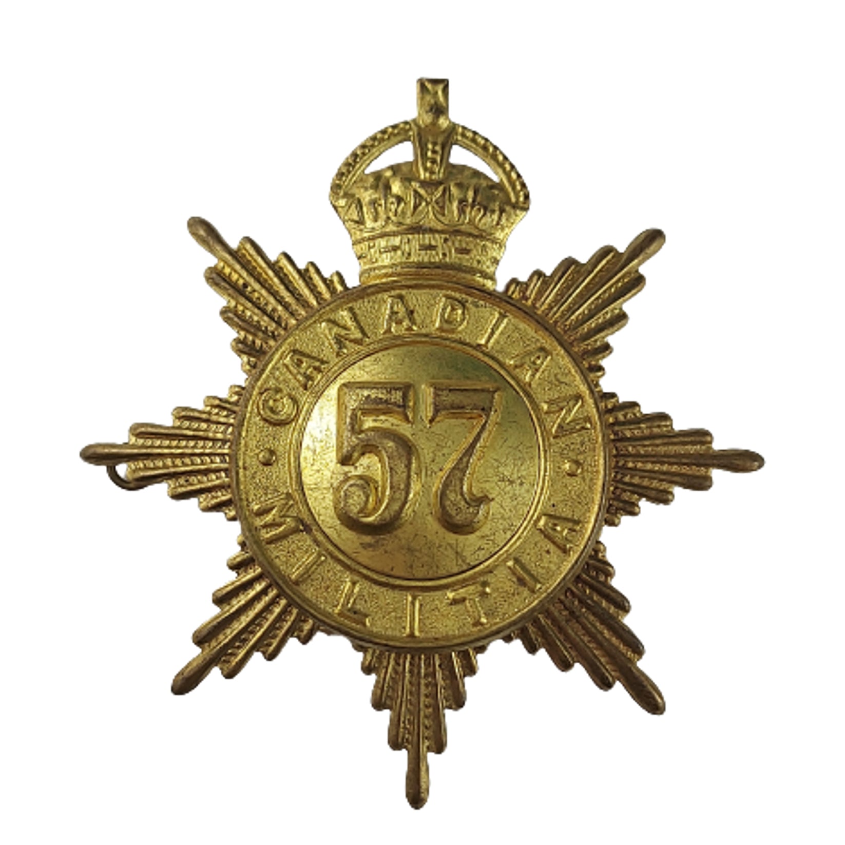 Pre-WW1 Canadian 1908 57th Canadian Militia Helmet Plate -Peterborough ...