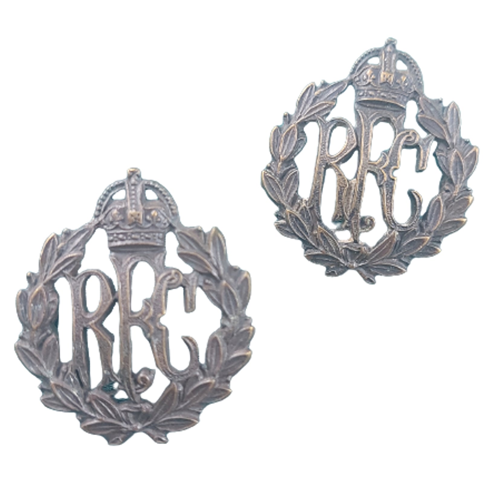 WW1 British RFC Flying Corps Officers Collar Badge Pair – Canadian ...