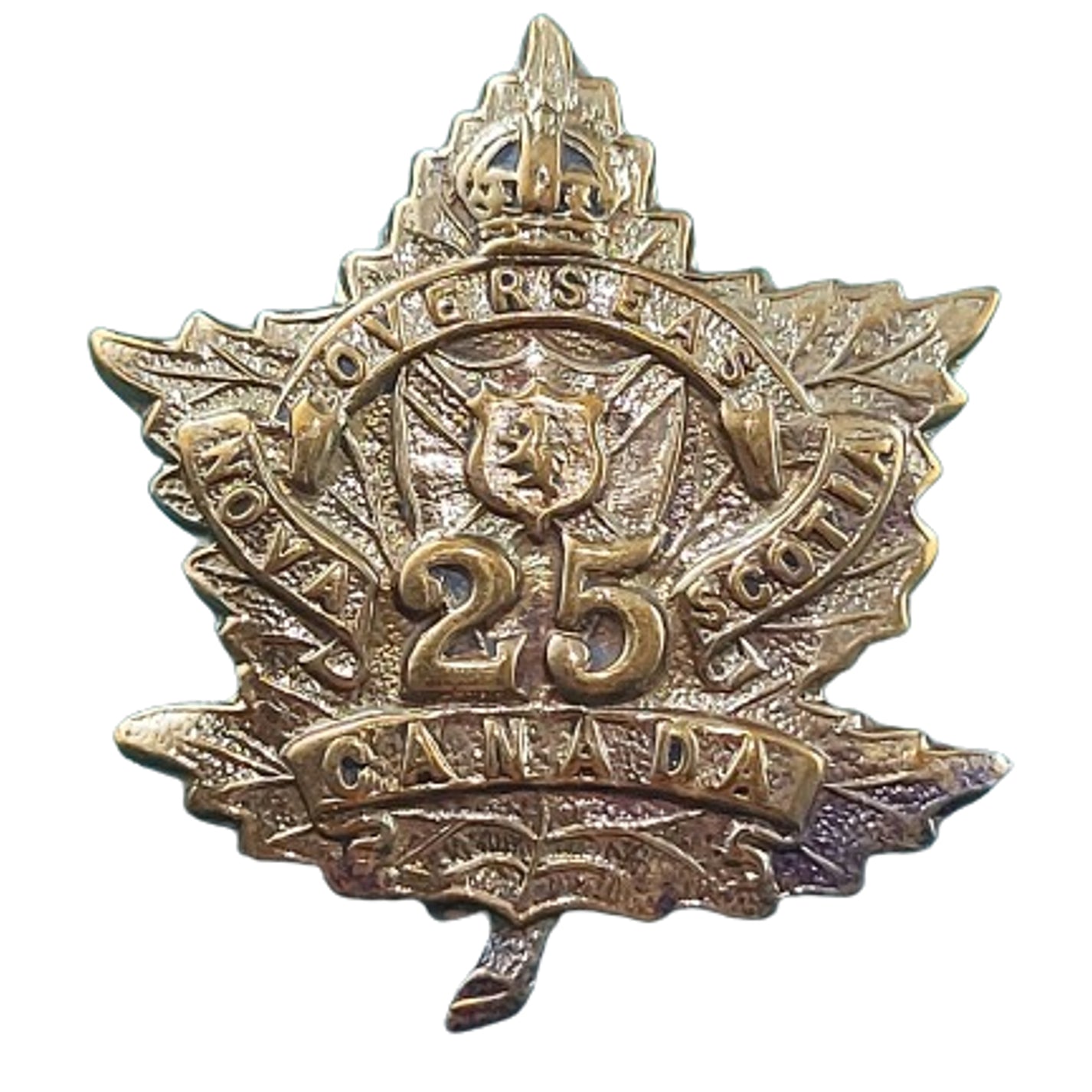 WW1 Canadian 25th Battalion Collar Badge -Nova Scotia – Canadian ...