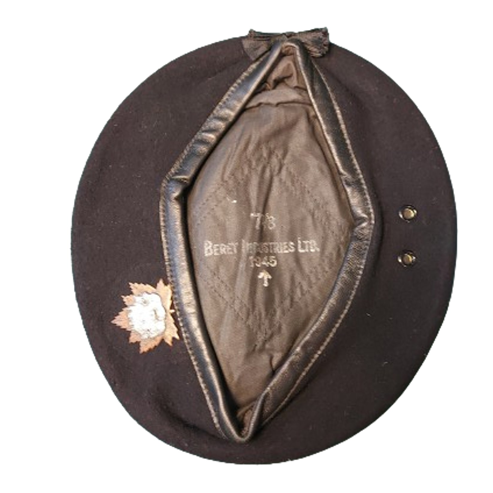 WW2 FGH Fort Garry Horse Beret With Badge – Canadian Soldier Militaria