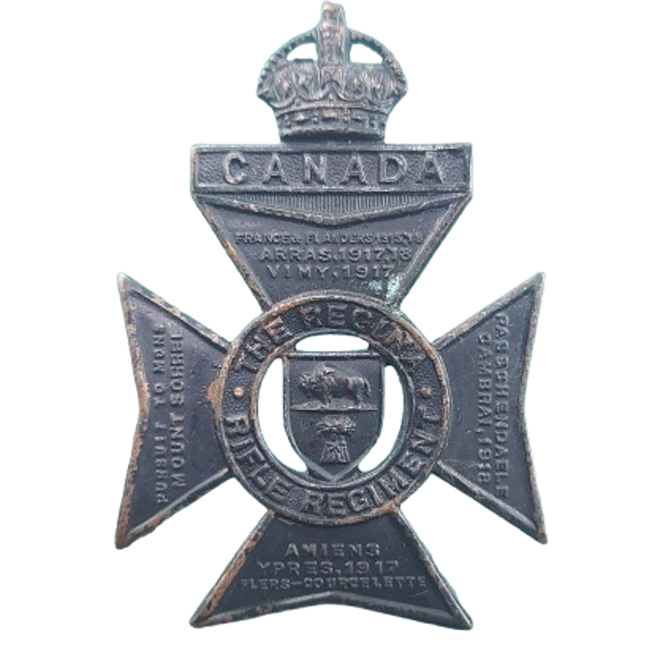 WW2 Canadian The Regina Rifles Cap Badge – Canadian Soldier Militaria