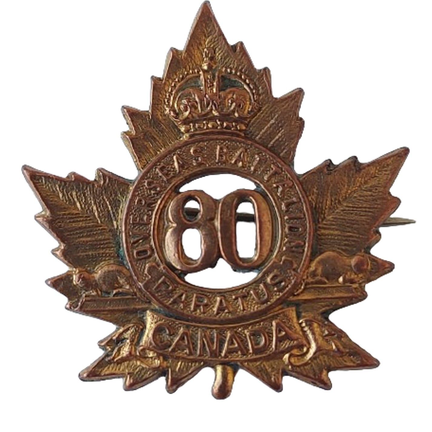 WW1 Canadian 80th Battalion Collar Badge -Belleville Ontario – Canadian ...
