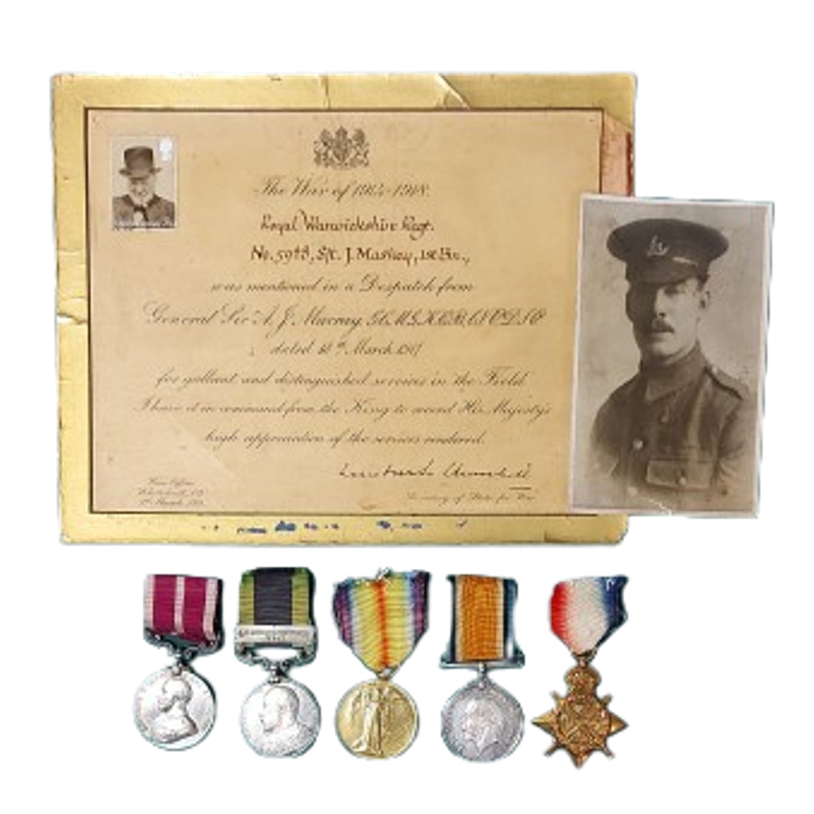 WW1 British Meritorious Service Medal Set With Document And Photo ...