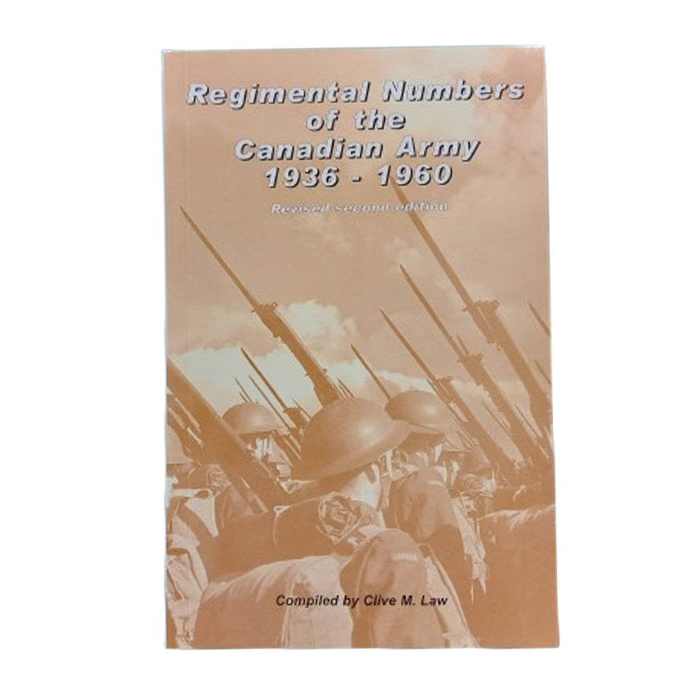 Reference Book - Regimental Numbers Of The Canadian Army 1936-1960 ...