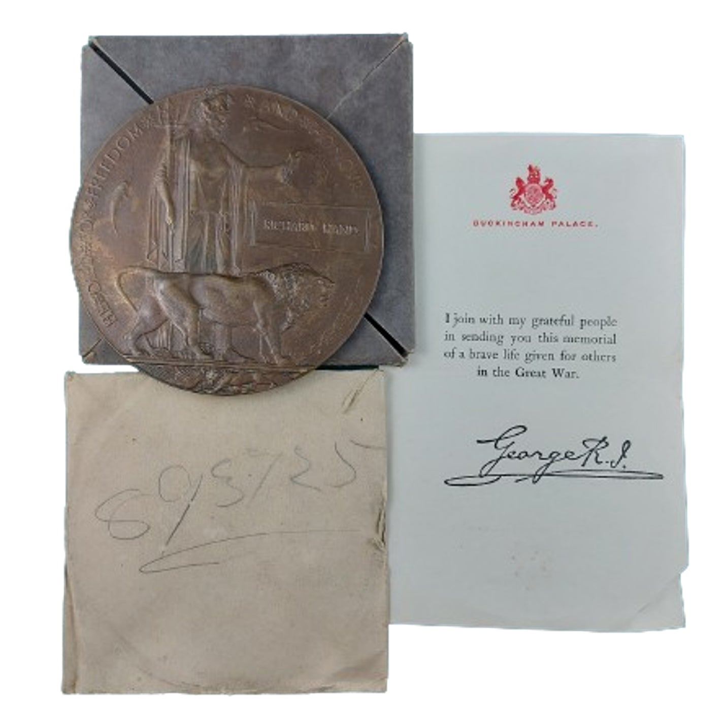 WW1 British Memorial Plaque With Envelope And Letter – Canadian Soldier ...
