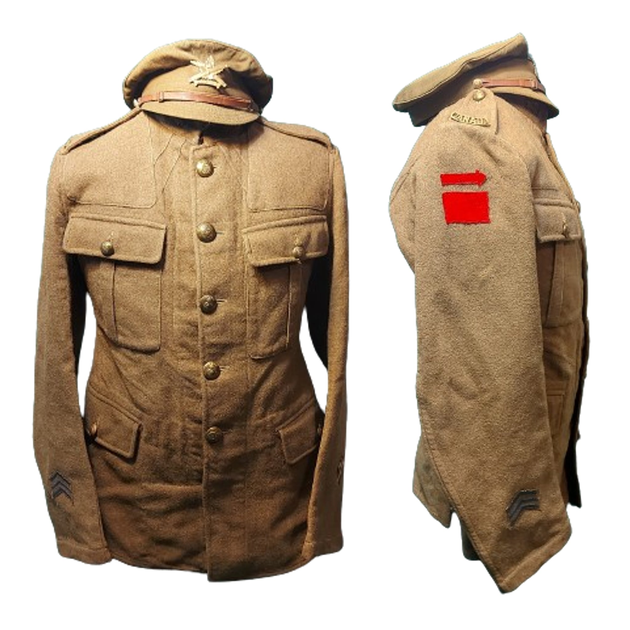 WW1 Canadian Named CEF Uniform Grouping - Pte. W.W. Brown 2nd.Co. 1st ...