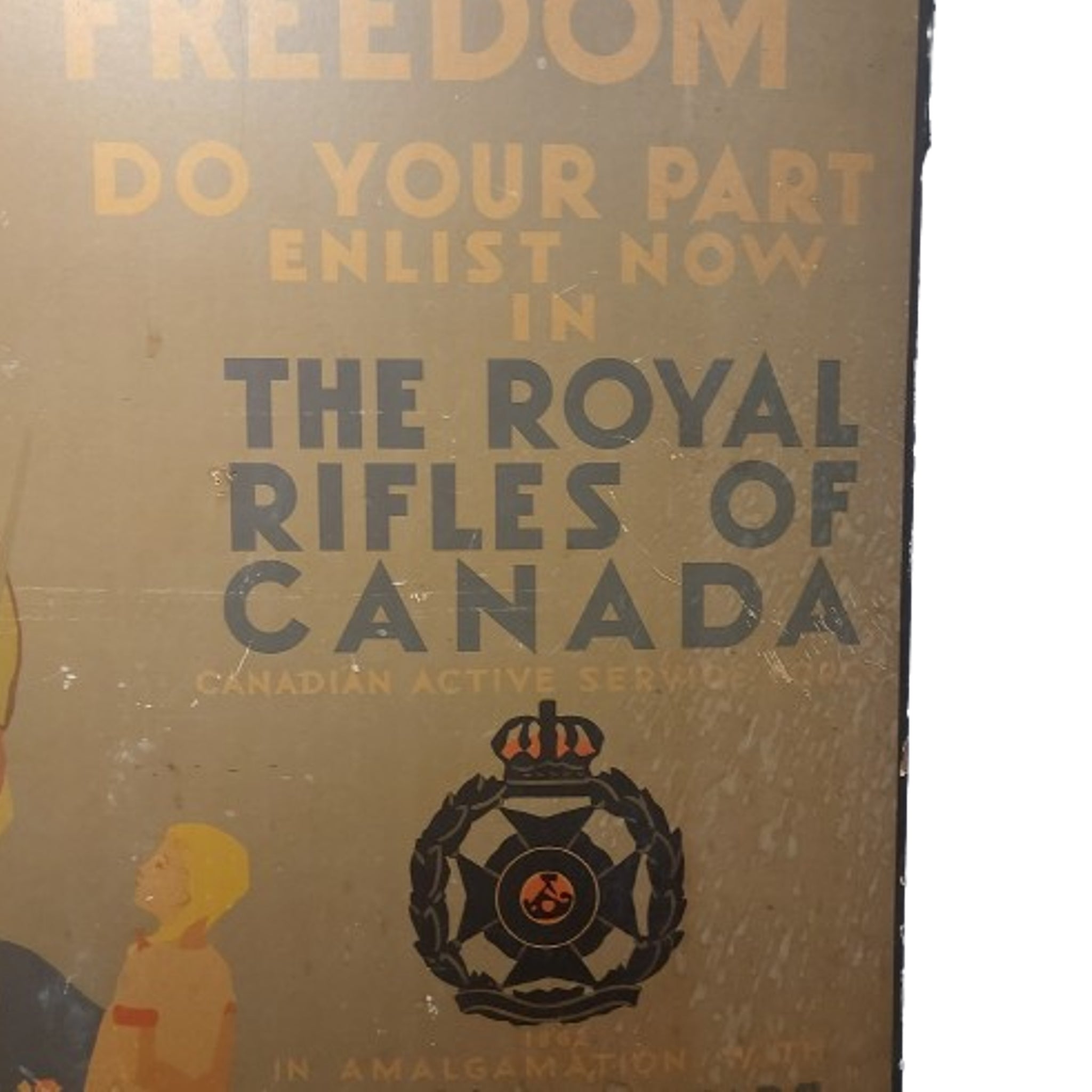 WW2 Royal Rifles Of Canada Recruiting Poster – Canadian Soldier Militaria
