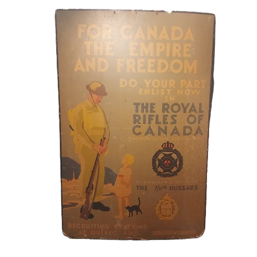 WW2 Royal Rifles Of Canada Recruiting Poster – Canadian Soldier Militaria