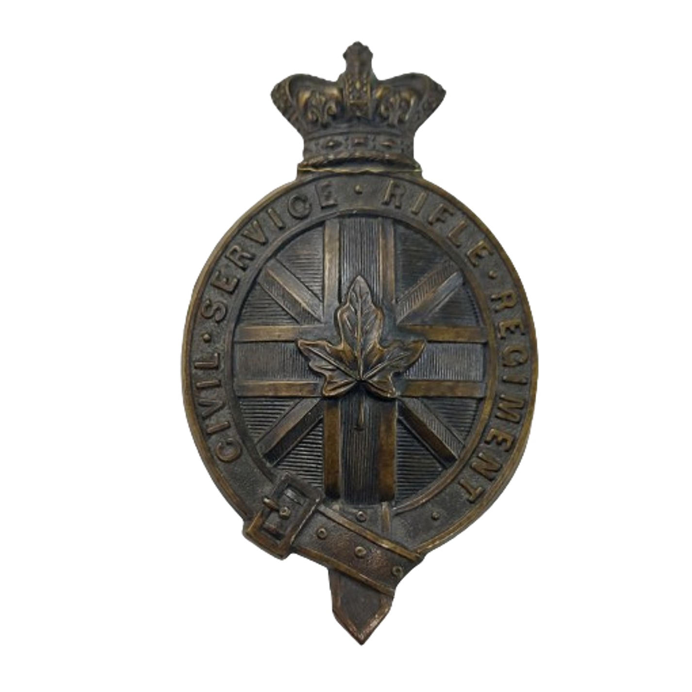 Pre-WW1 Canadian Militia Civil Service Rifles Regiment Helmet Plate ...