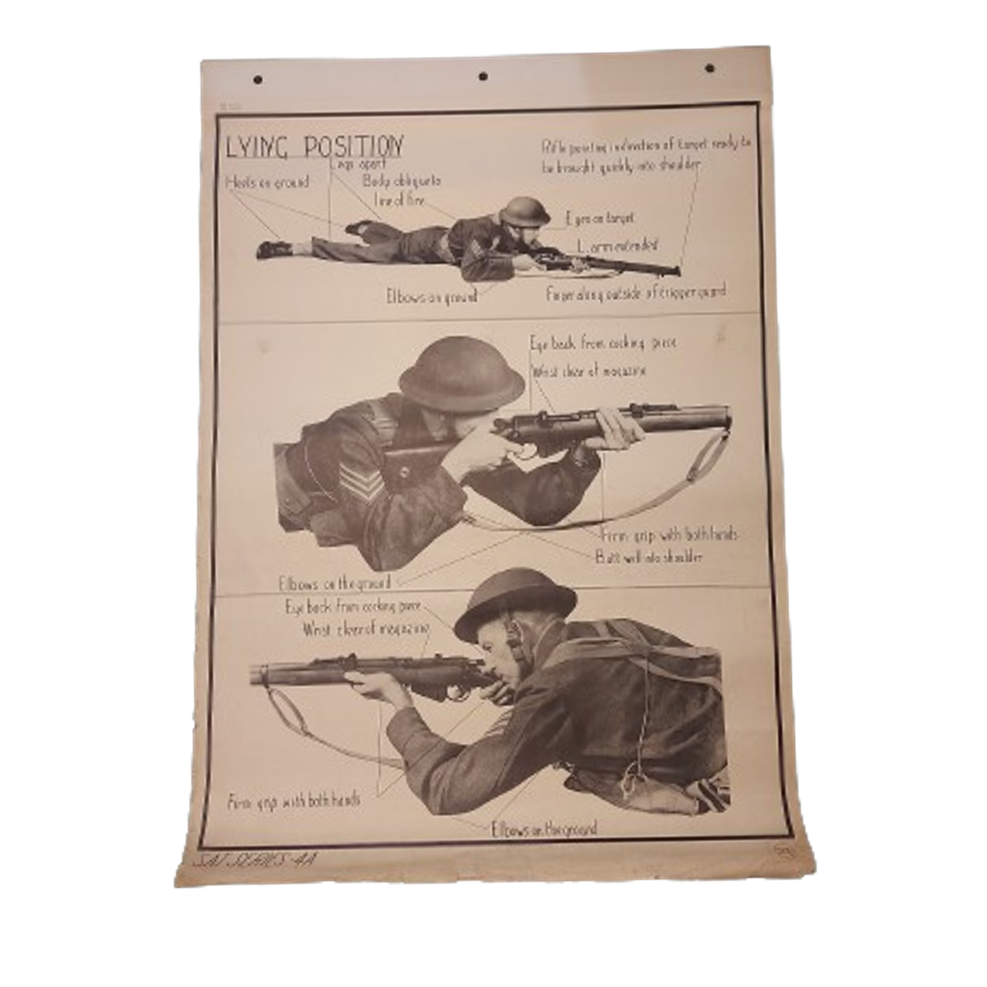 WW2 Canadian SAT Small Arms Training Poster -Lying Position – Canadian ...