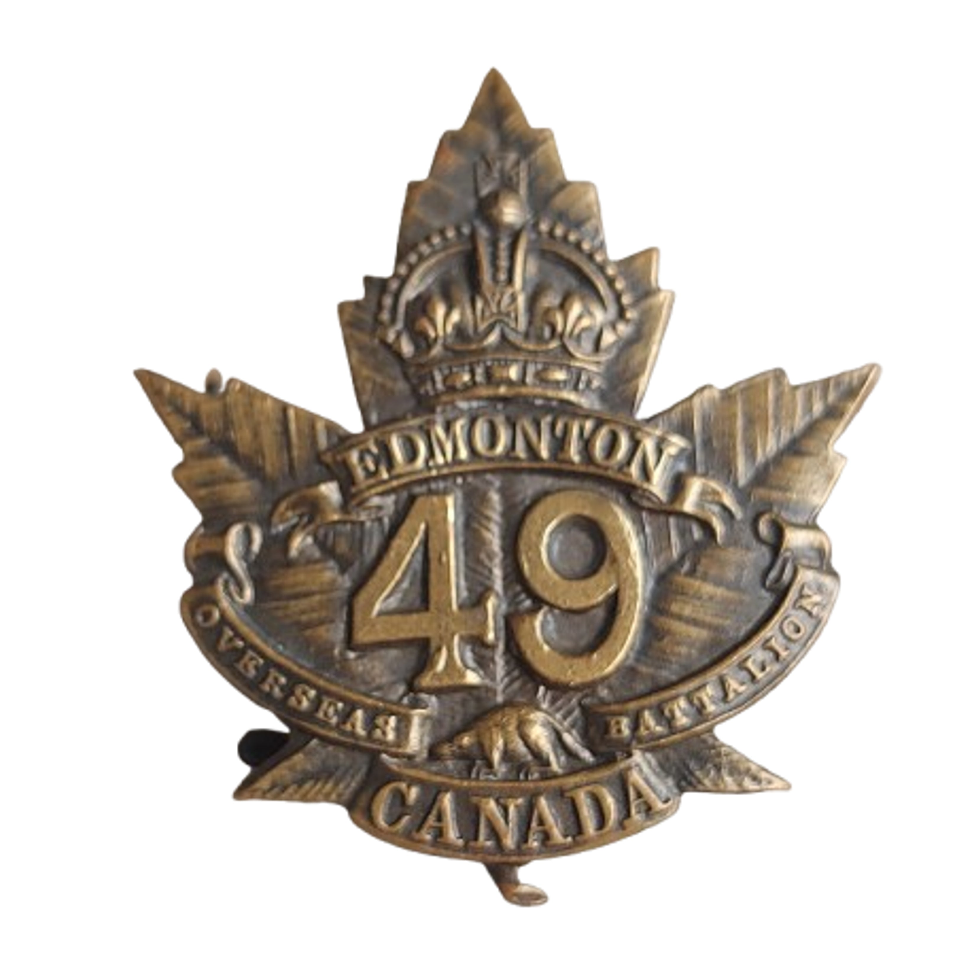 WW1 Canadian CEF 49th Overseas Battalion Edmonton Regiment Cap Badge ...