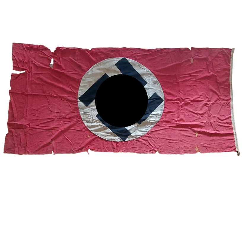 WW2 German Battle Damaged NSDAP Building Flag – Canadian Soldier Militaria