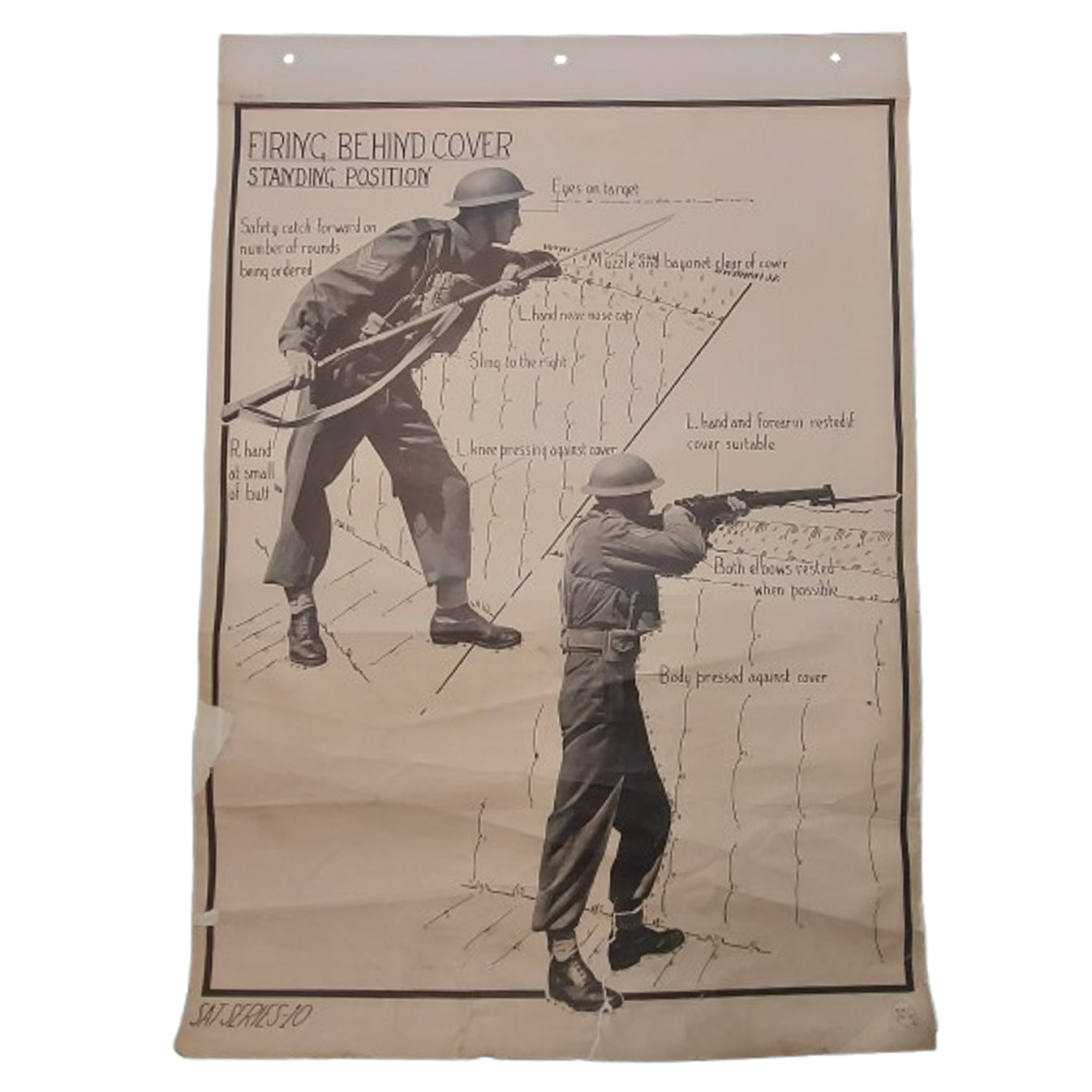 WW2 Canadian SAT Small Arms Training Poster - Firing From Behind Cover ...