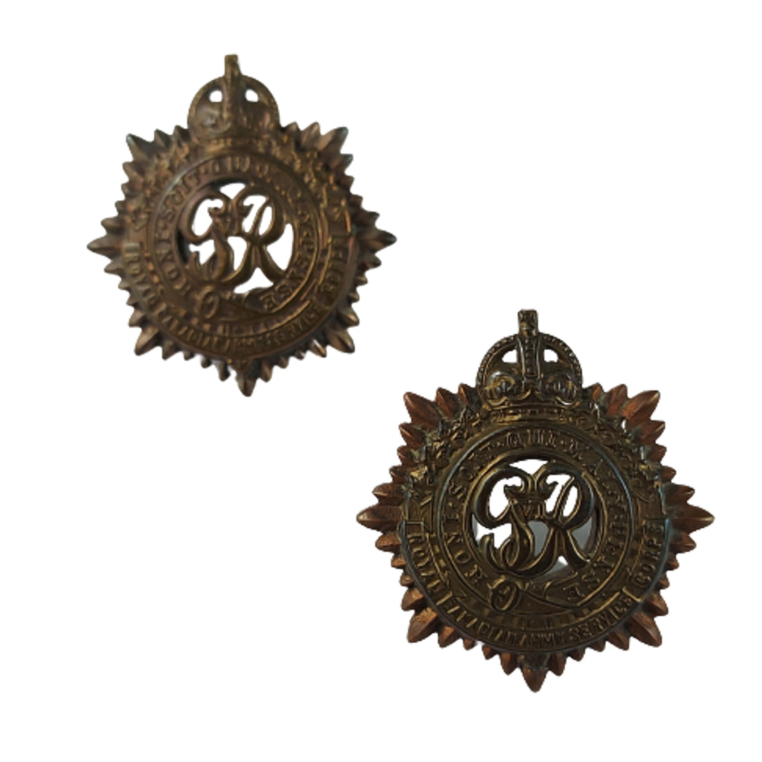 WW2 RCASC Royal Canadian Army Service Corps Officer's Collar Badge Set ...