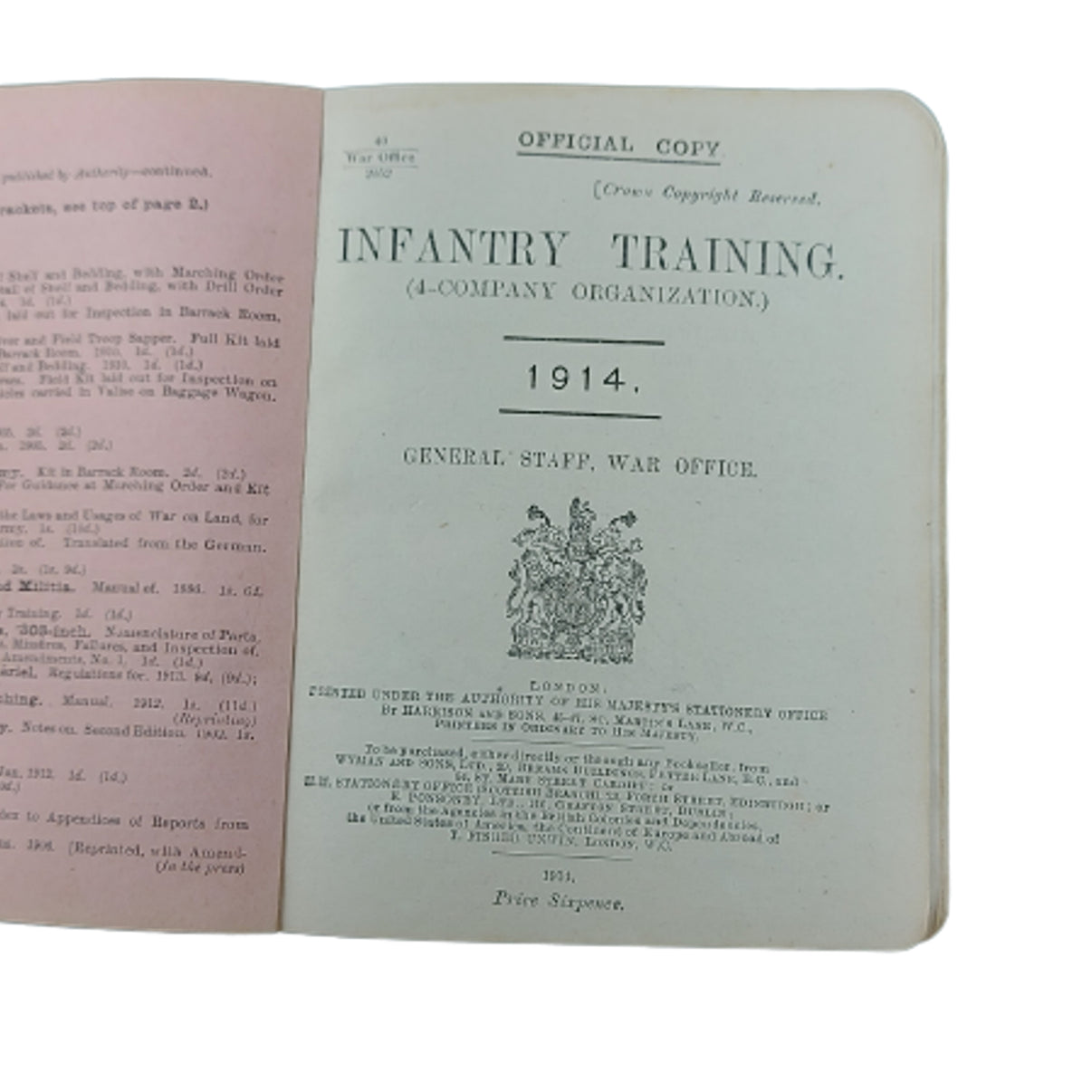 WW1 British Canadian Named Field Training Manual - Infantry Training 1 ...