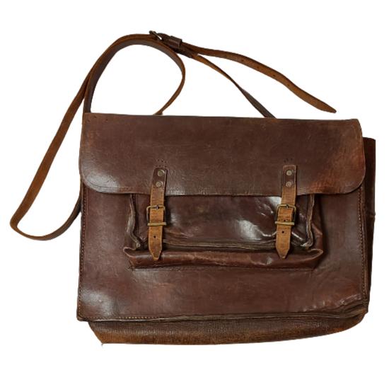 WW1 British Officer's Named Leather Satchel – Canadian Soldier Militaria