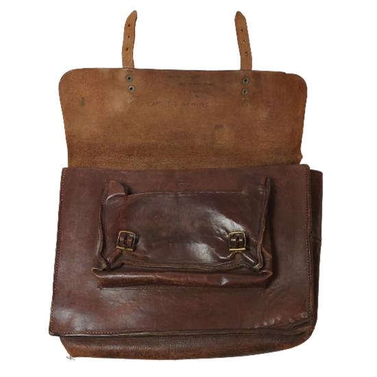 WW1 British Officer's Named Leather Satchel – Canadian Soldier Militaria