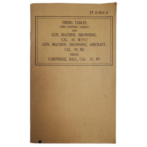 WW2 U.S. Manual, Browning Machine Gun Firing Tables – Canadian Soldier ...