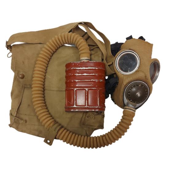 WW2 Canadian Long Hose Respirator In Carrier – Canadian Soldier Militaria