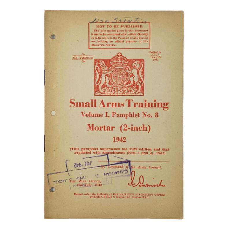 WW2 Canadian Small Arms Training Pamphlet - 2 Inch Mortar 1942 ...