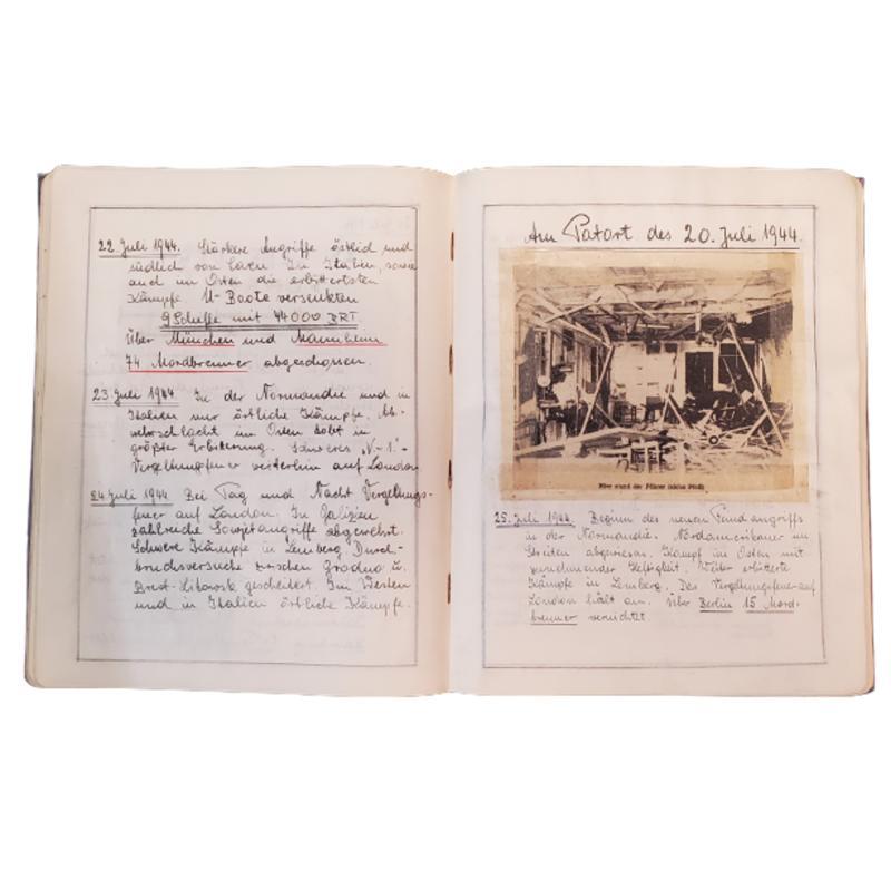 WW2 German Set Of 3 Handwritten And Illustrated War Diaries-Scrapbooks ...