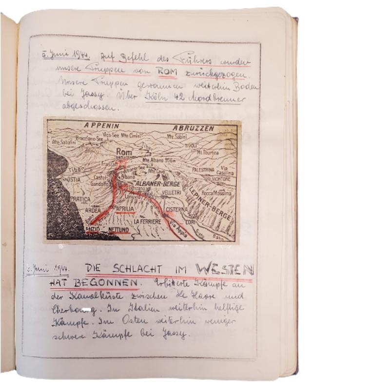 WW2 German Set Of 3 Handwritten And Illustrated War Diaries-Scrapbooks ...
