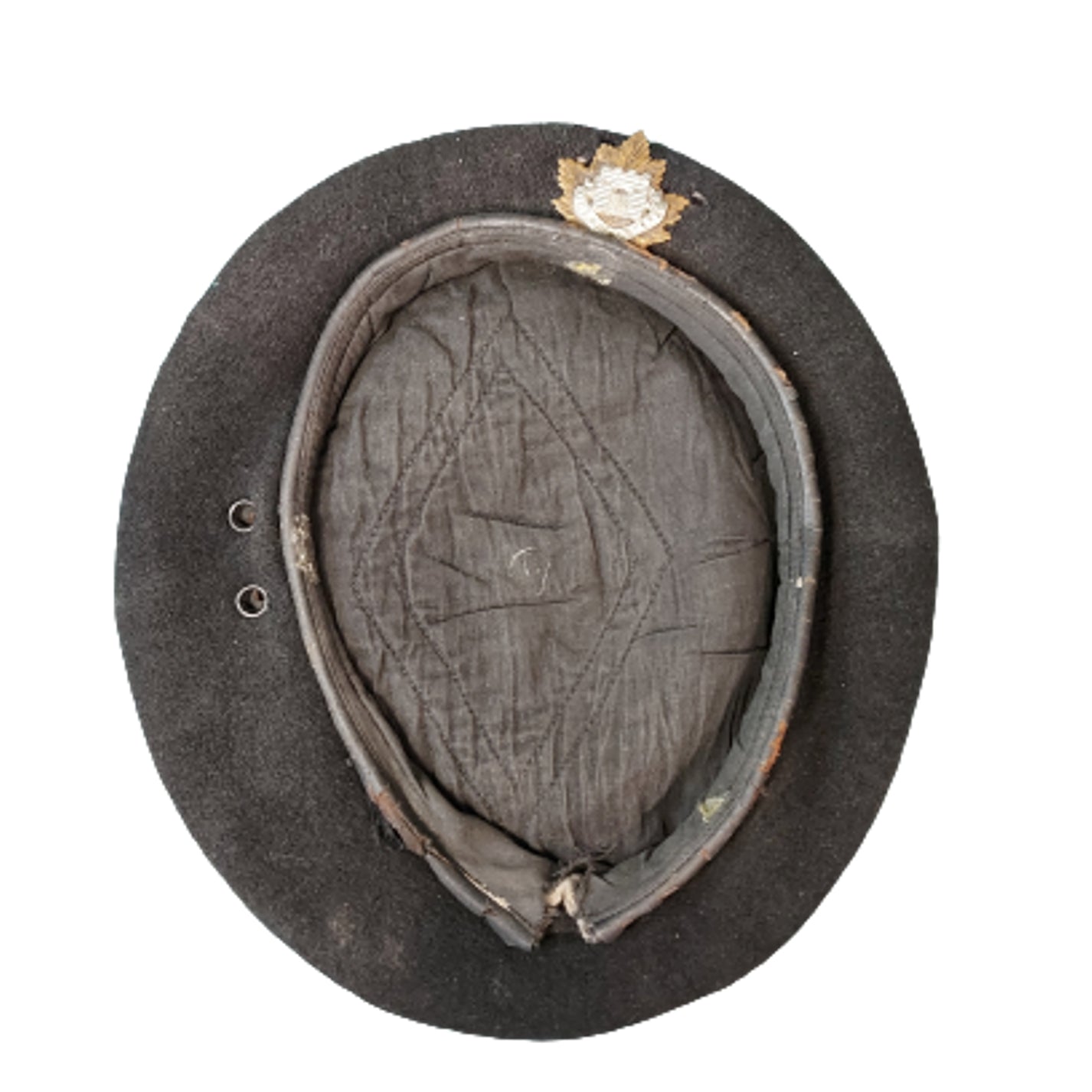 WW2 Canadian FGH Fort Garry Horse Black Armor Beret With Badge ...