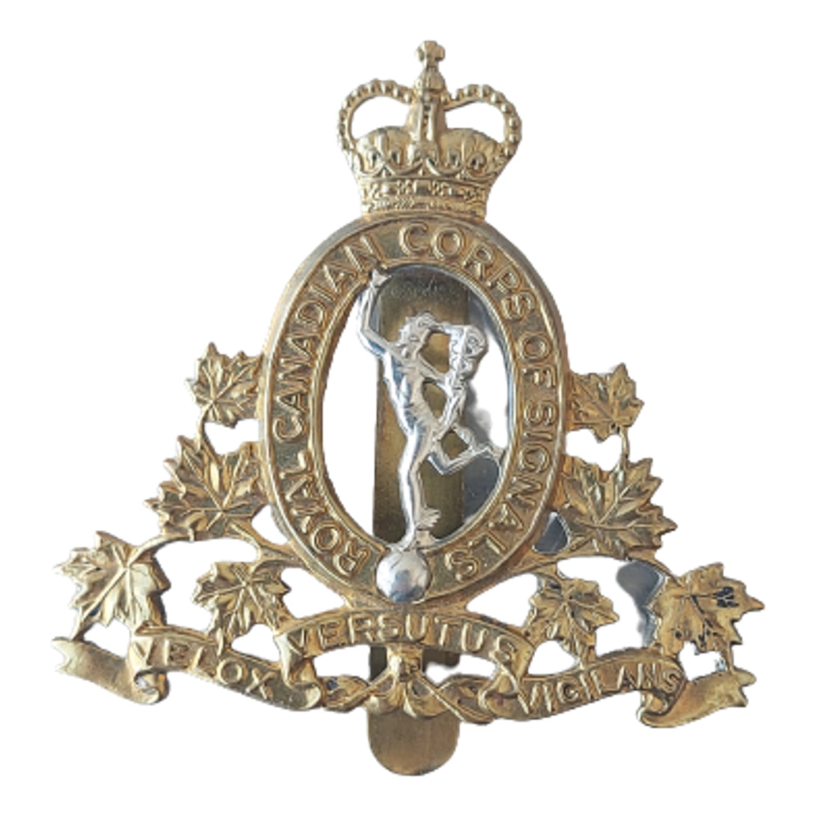 Post-WW2 Canadian Forces RCCS Royal Canadian Corps Of Signals Cap Badg ...