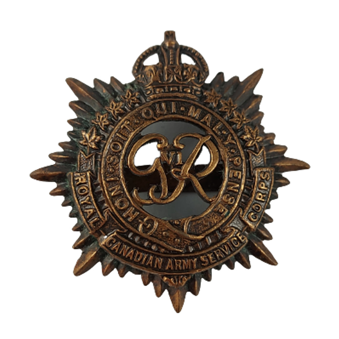 WW2 RCASC Royal Canadian Army Service Corps OSD Cap Badge – Canadian ...
