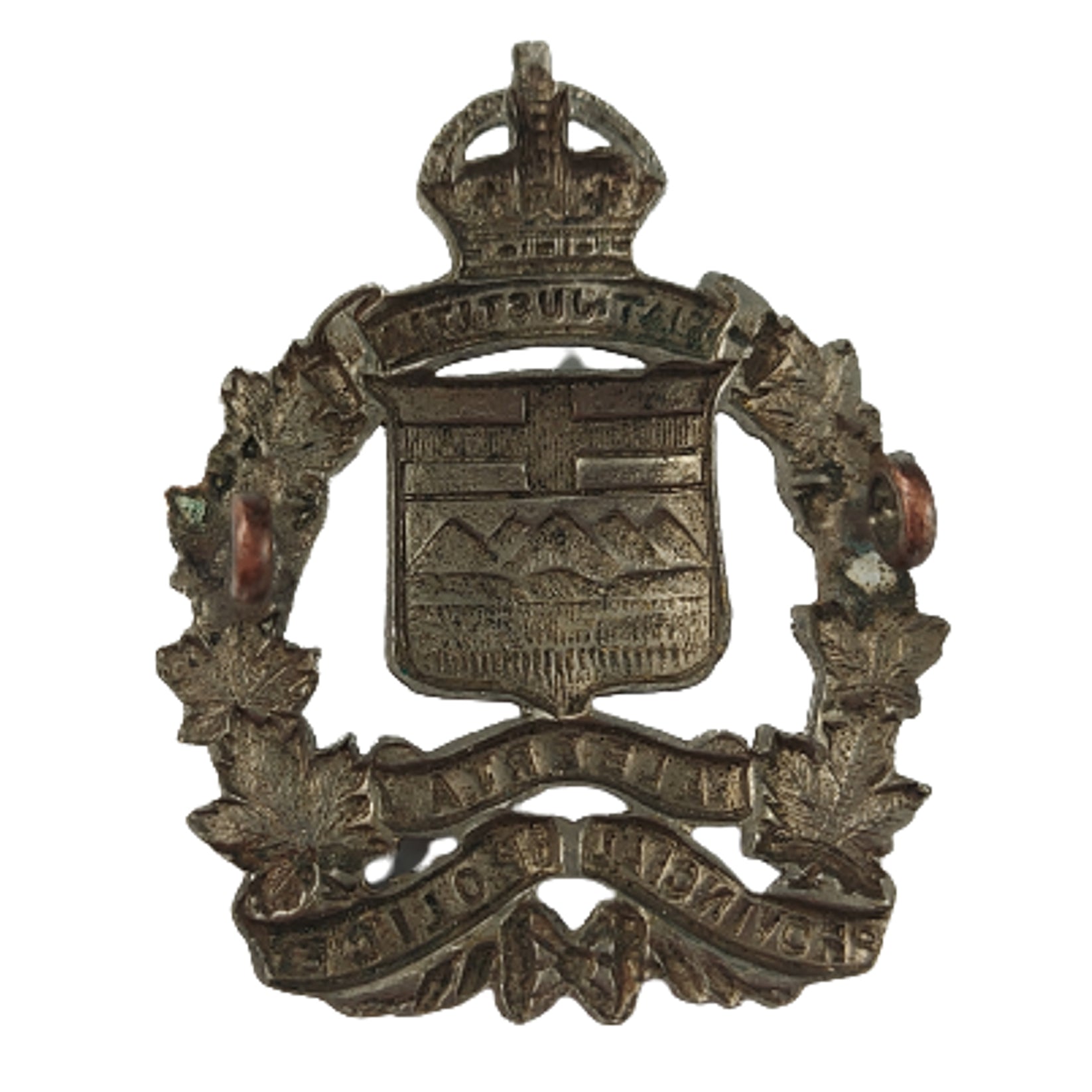 WW2 Era Alberta Provincial Police Cap Badge – Canadian Soldier Militaria