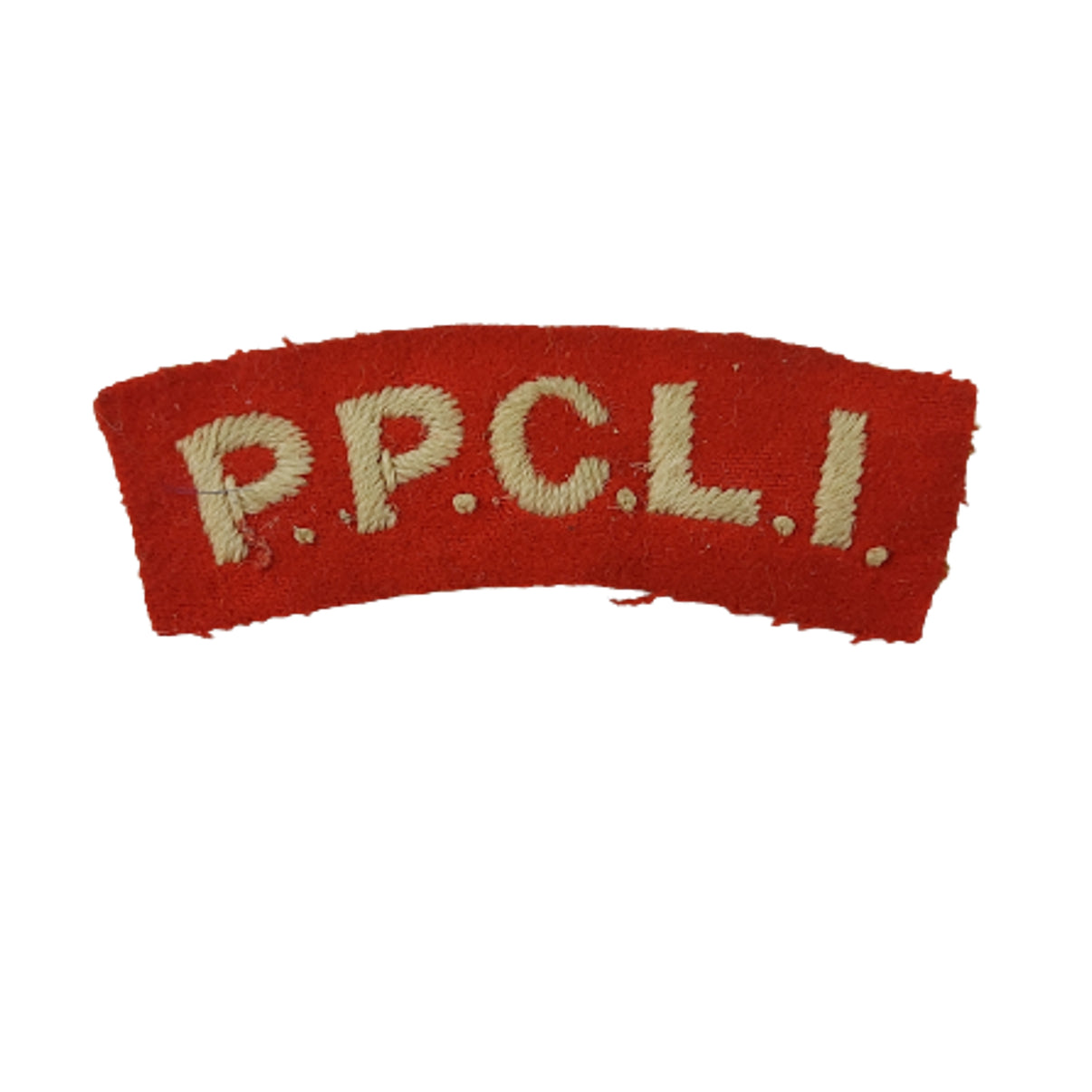 WW1 PPCLI Cloth Shoulder Title – Canadian Soldier Militaria