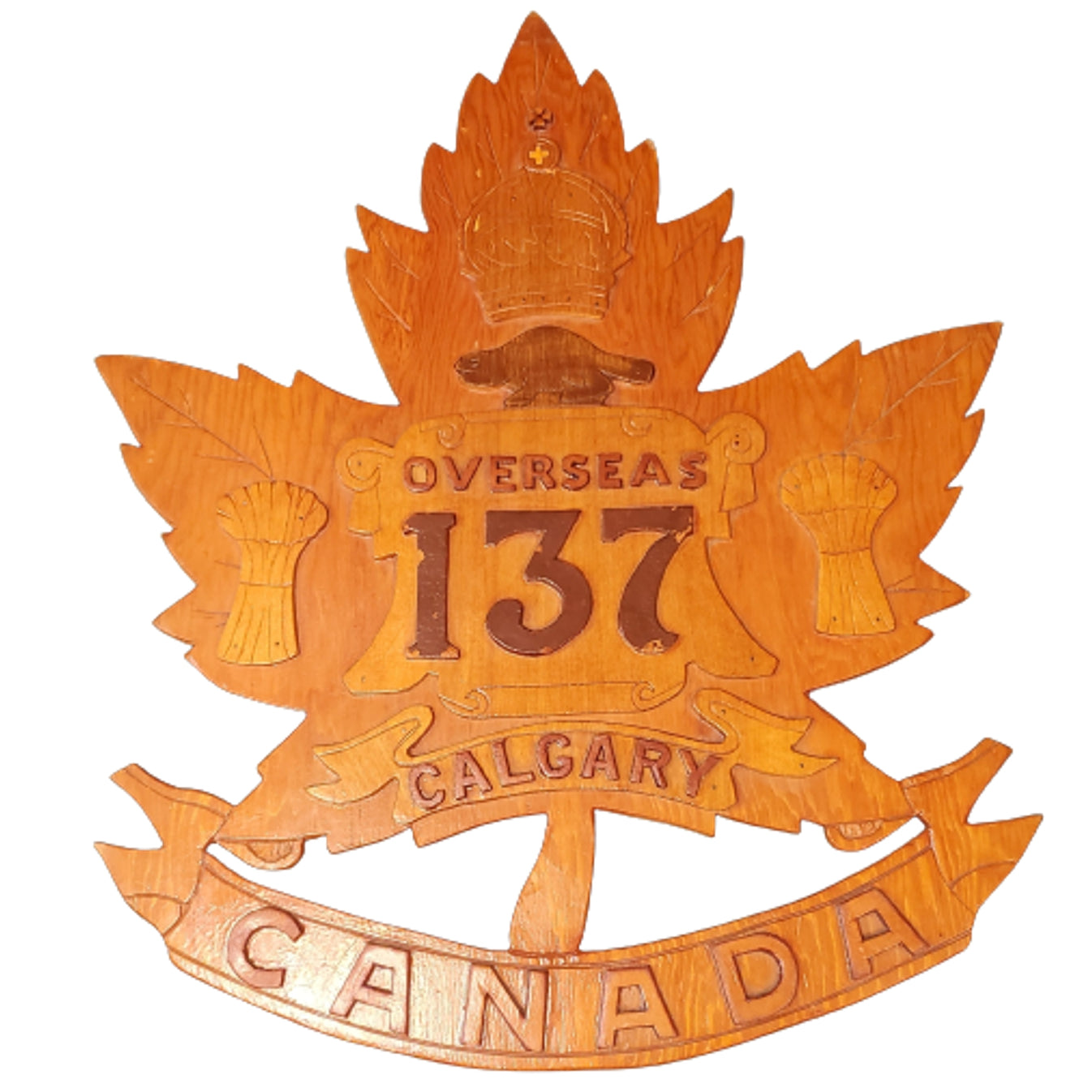 WW1 Canadian 137th Battalion Wood Plaque - Calgary Alberta – Canadian ...