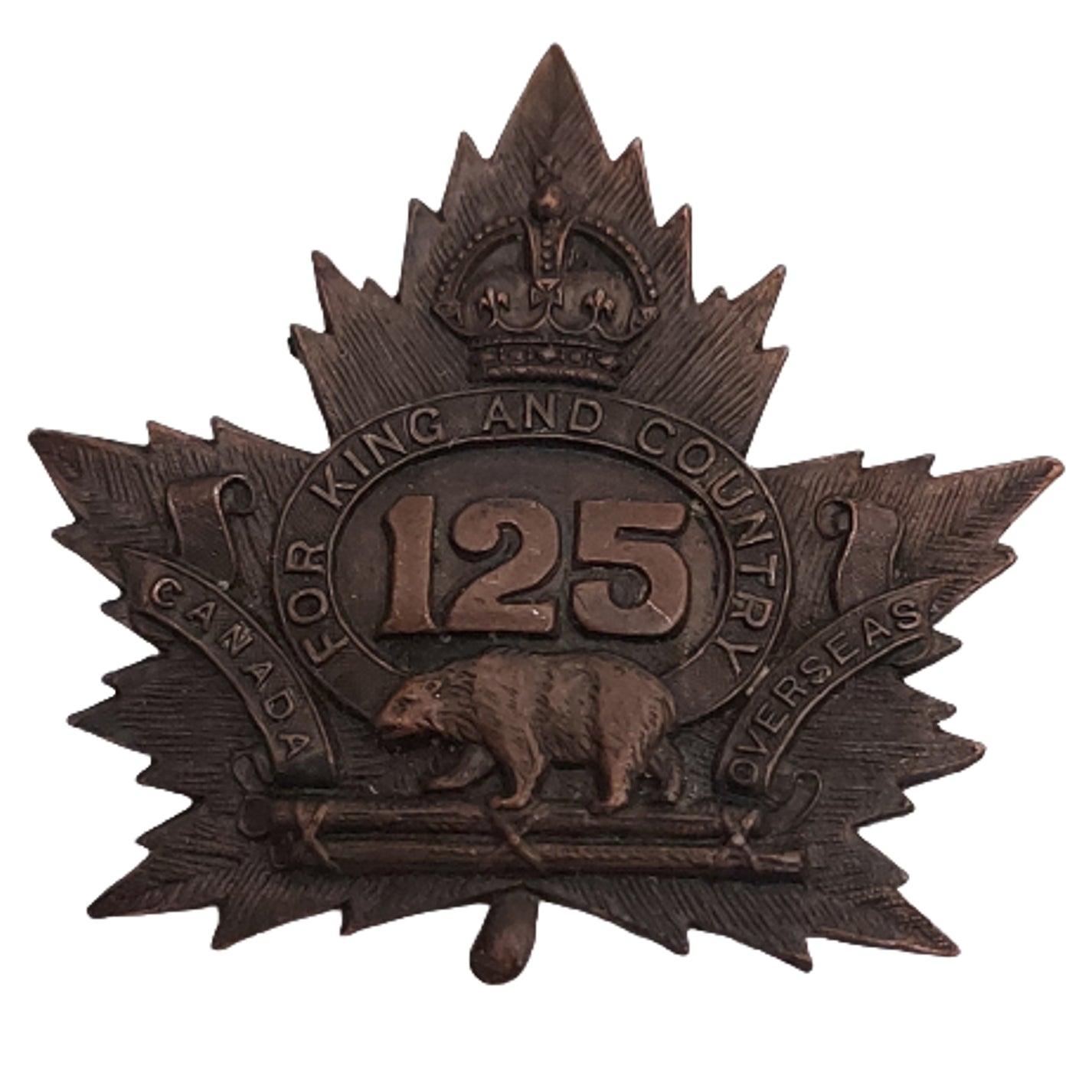 WW1 Canadian 125th Battalion Cap Badge - Brantford Ontario – Canadian ...
