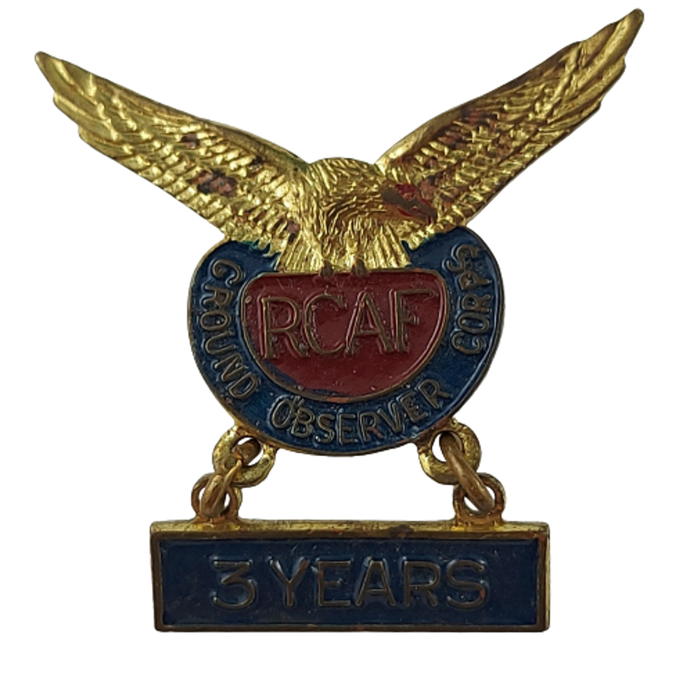 RCAF Royal Canadian Air Force Ground Observer Corps 3 Year Lapel Pin ...
