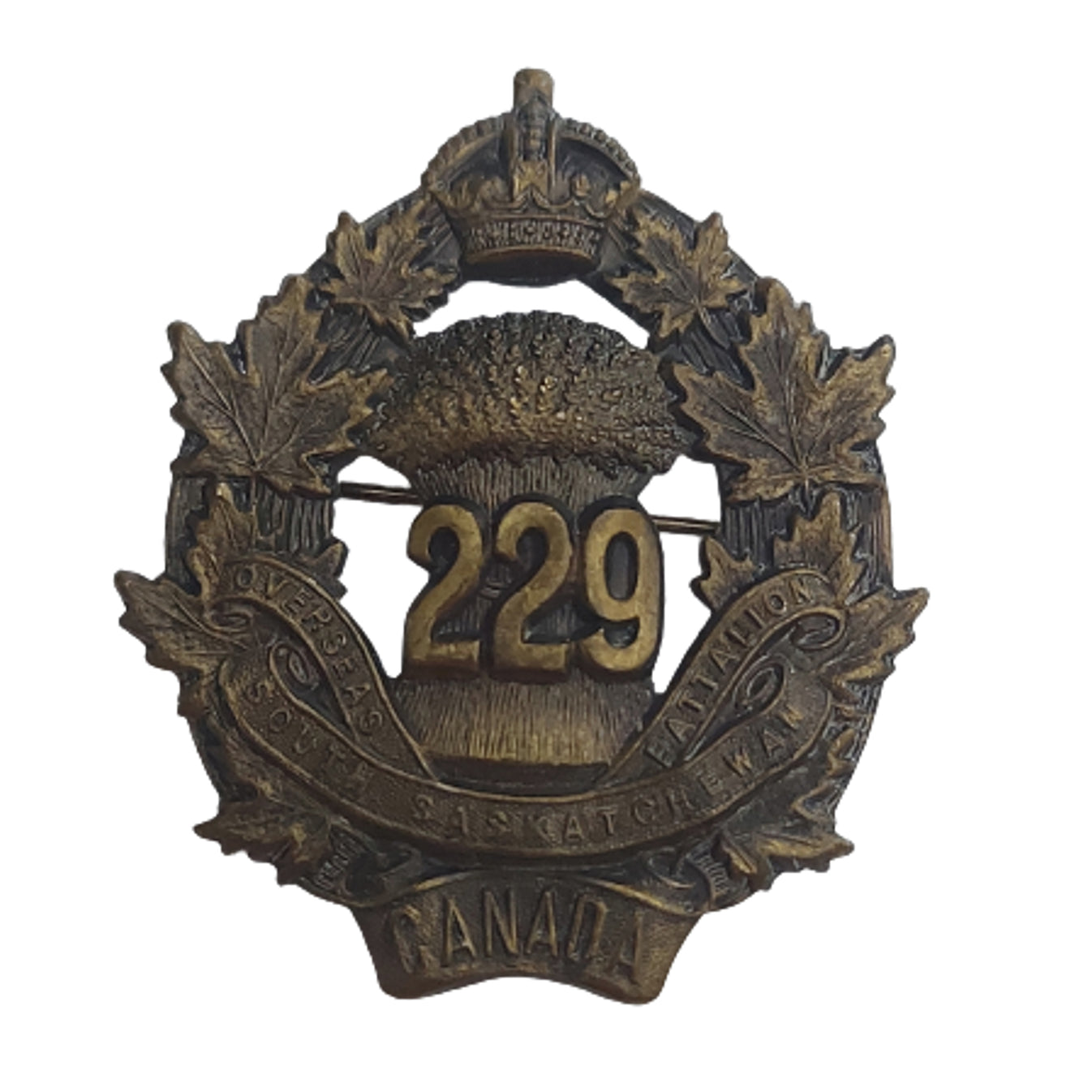 WW1 Canadian 229th Battalion Cap Badge - South Saskatchewan Regiment ...